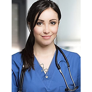 Nurse Gifts for Women Nurse Stethoscope Necklace Heart Doctor Stethoscope Pendant Doctor Nurse Medical Student Graduation Jewelry Gift (silver)