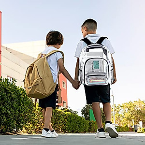 Crosstime Clear Backpack Heavy Duty Transparent Backpack See Through Plastic Clear Bookbags for Security Work School , Black