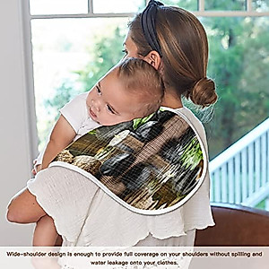 Kigai Zen Basalt Stones on Wood Muslin Baby Burp Cloths Set of 1 Absorbent Soft Newborn Towel Bibs for Baby Boys and Girls