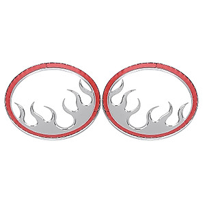 YDLMT 1 Pair Front Chrome Motorcycle Flame Speaker Grill Accent Trim Cover for Harley Touring Electra Street Glide Ultra Limited & Trike 2014-2023