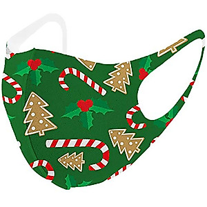 5PCS Black Face Mask Covers with Elastic Ear Loop Cover Full Face Anti-Dust, Unisex, Washable, Breathable, and Reusable (Adults Christmas)