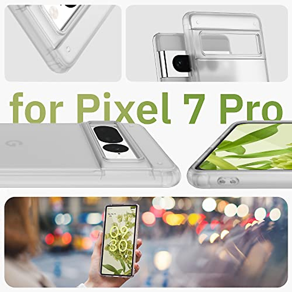LONLI JIC - (for Google Pixel 7 Pro) - Ultra Slim Translucent Matte Case with Polishing Cloth - [Anti-Fingerprint Coating & Anti-Scratch]