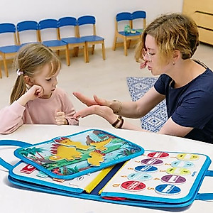 Giant Cabbage Busy Board Sensory Toys for Toddlers 1 2 3 4, Toddler Travel Activities Educational Toys, Montessori Toys for 2 3 4 Year Old Boys Girls Gift, Dinosaur