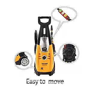 LAND Pressure Washer, Max 3000 PSI Electric Power Washer, Professional Washer Cleaner,1800W High Pressure Washer with 6 Hose Nozzles Suitable for Cleaning Cars, Gardens, Fences and Outdoor Floors
