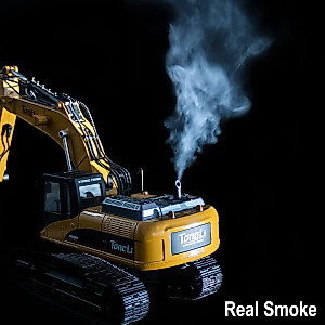 Huina RC Excavator for adults1580 Hobby Remote Control V4 Full Metal RC Excavator Adult huina 580 Construction Vehicle Professional Remote Control Tractor (2 Batteries)