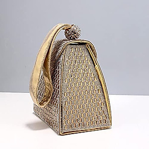 Simhoa Fashion Clutch Purse, Handbag, Evening Bag for Women, Tote for Cocktail Party Female Bridal, Aureate