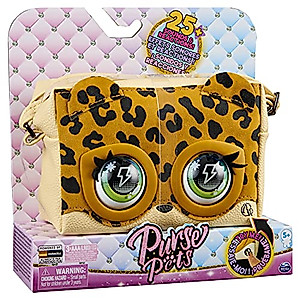 Purse Pets, Leoluxe Leopard Interactive Pet Toy & Crossbody Kids Purse with Over 25 Sounds and Reactions, Shoulder Bag for Girls, Trendy Tween Gifts
