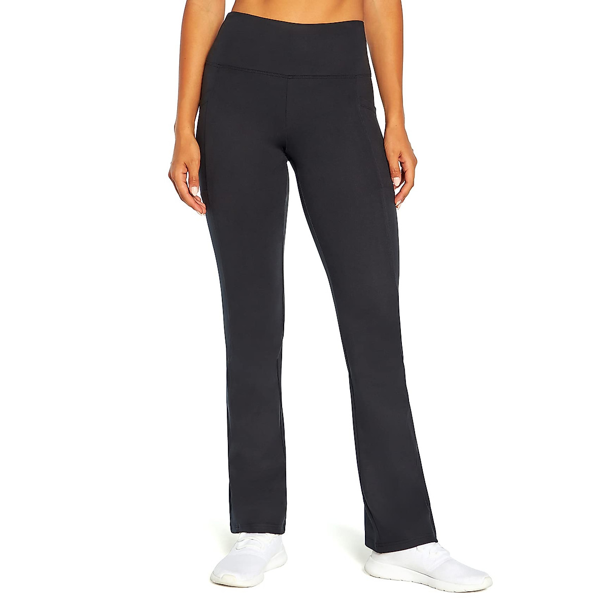 Balance Collection Womens Standard Emilia High Rise Pocket Bootcut Yoga Pant, Black, Large