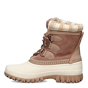 Skechers Women's Waterproof Cold Weather Boot Snow, Natural/Pink, 10