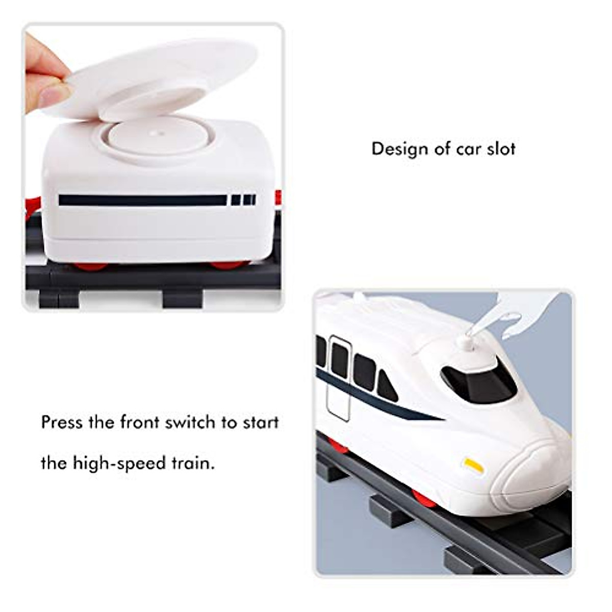 Crounuas Rotating Train Electric Rotary Sushi Machine Set Goes Around Rotating Sushi Tray Household Rail Conveyor Belt for Party Sushi Display Table Swing Plate Battery Powered