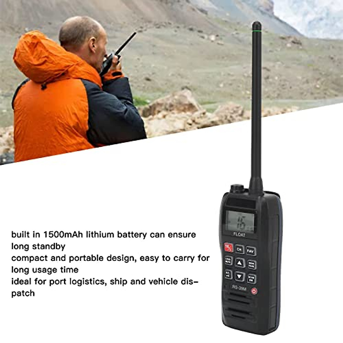 Handheld VHF Transceiver, Marine Walkie Talkies High Sensitivity Clear Reception Stable Frequency for Ship(#3)
