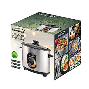 Brentwood TS-1020S 10-Cup Uncooked/20-Cup Cooked Crunchy Persian Rice Cooker, Stainless Steel [TS-1020S]