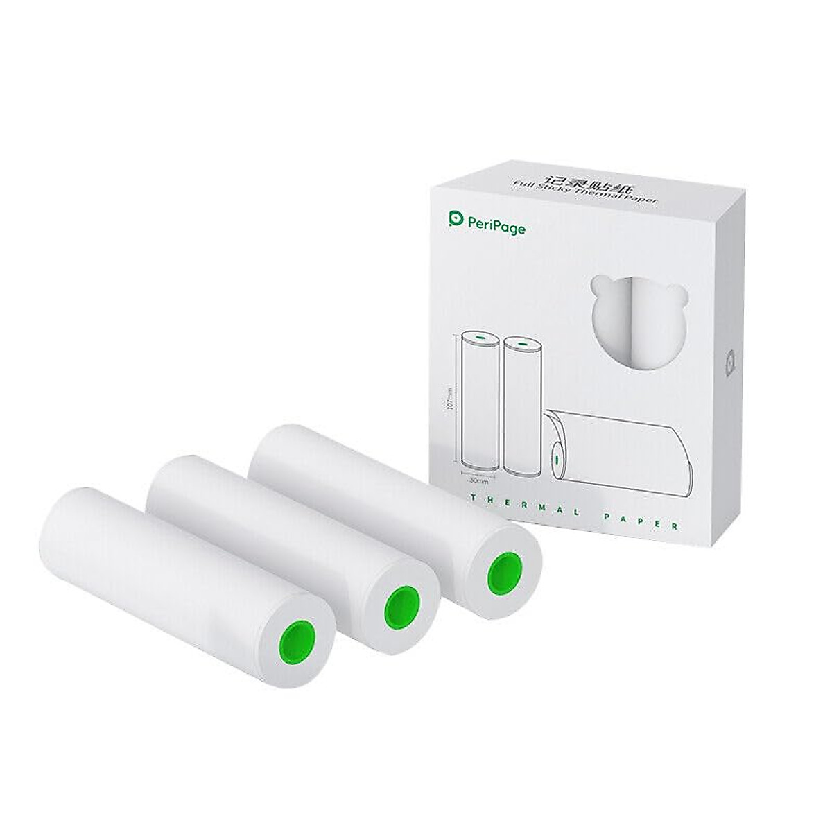 3Rolls / Box White Sticky Notes List Label Sticker Thermal Adhesive Photo Paper For Peripage A9 Max A9S Max Phomemo M04S / M04AS Mini Printer - 4 inch (107mm * 30mm)