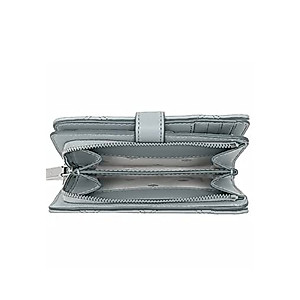 Kate Spade Natalia Quilted Leather Medium Compact Bifold Wallet in Brushed Steel