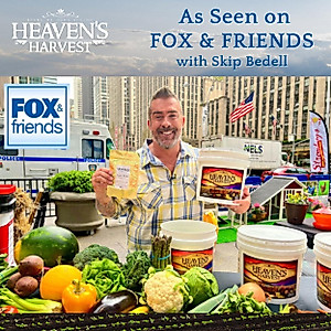 Heaven’s Harvest “10 Year Garden” Survival Seed Bank Kit | Over 25k Non GMO Heirloom Vegetable Survival Seeds + 2 Free Bonus Items: Clyde’s Garden Planner + Seed Vault Storage Drum for 10 Year Storage