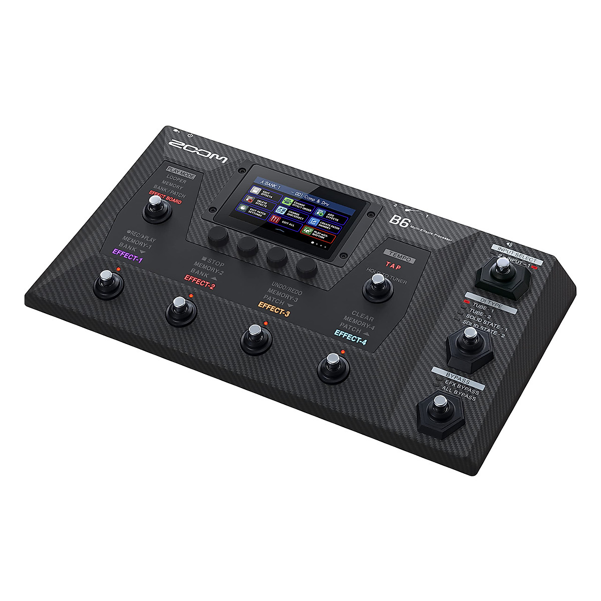 Zoom B6 Bass Multi-Effects Processor with 4 DI Boxes, A/B Switcher, Touchscreen Interface, 100+ Built in Effects, Amp Modeling, IR’s, Looper, & Audio Interface for Direct Recording to Computer