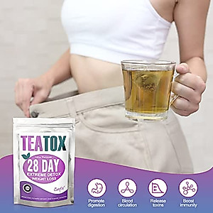 Catfit Detox Tea Herbal Tea Teatox, 28 Days Diet Tea for Cleanse