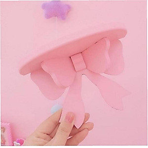 Froiny Princess Room Bow Shelf Cute Bow Decoration Rack Kids Room Wall-Mounted Storage Stand Birthday Wedding Decor