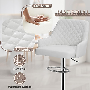 VECELO Adjustable Bar Stools Set of 2, Bar Height Stools for Kitchen Counter