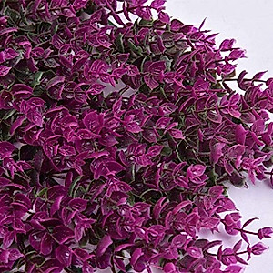 YNFNGXU Green Privacy Protection Screen Hedge Artificial Home Garden Outdoor Fence Backyard Mixed Grass (Color: Purple, Size: 40cm 60cm)