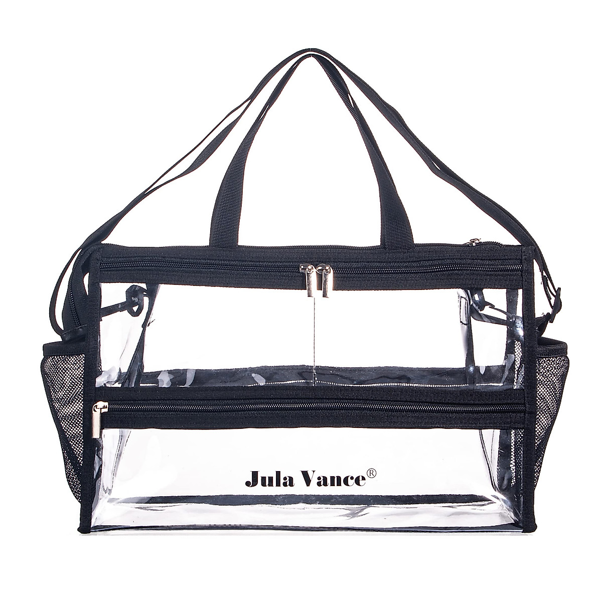 Game Changer Travel Bag Actor Bag Clear Vinyl PVC Makeup Cosmetic Toiletry Bag MUA Kits Organizer Bag Stadium Approved Clear Tote Gym Bag with Adjustable Strap for Home,Work,Concerts, Sports Events