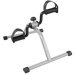 Under Desk Bike Pedal Exerciser with Calorie Tracker and Adjustable Resistance - Mini Foldable Indoor Home Gym Exercise Equipment by Wakeman