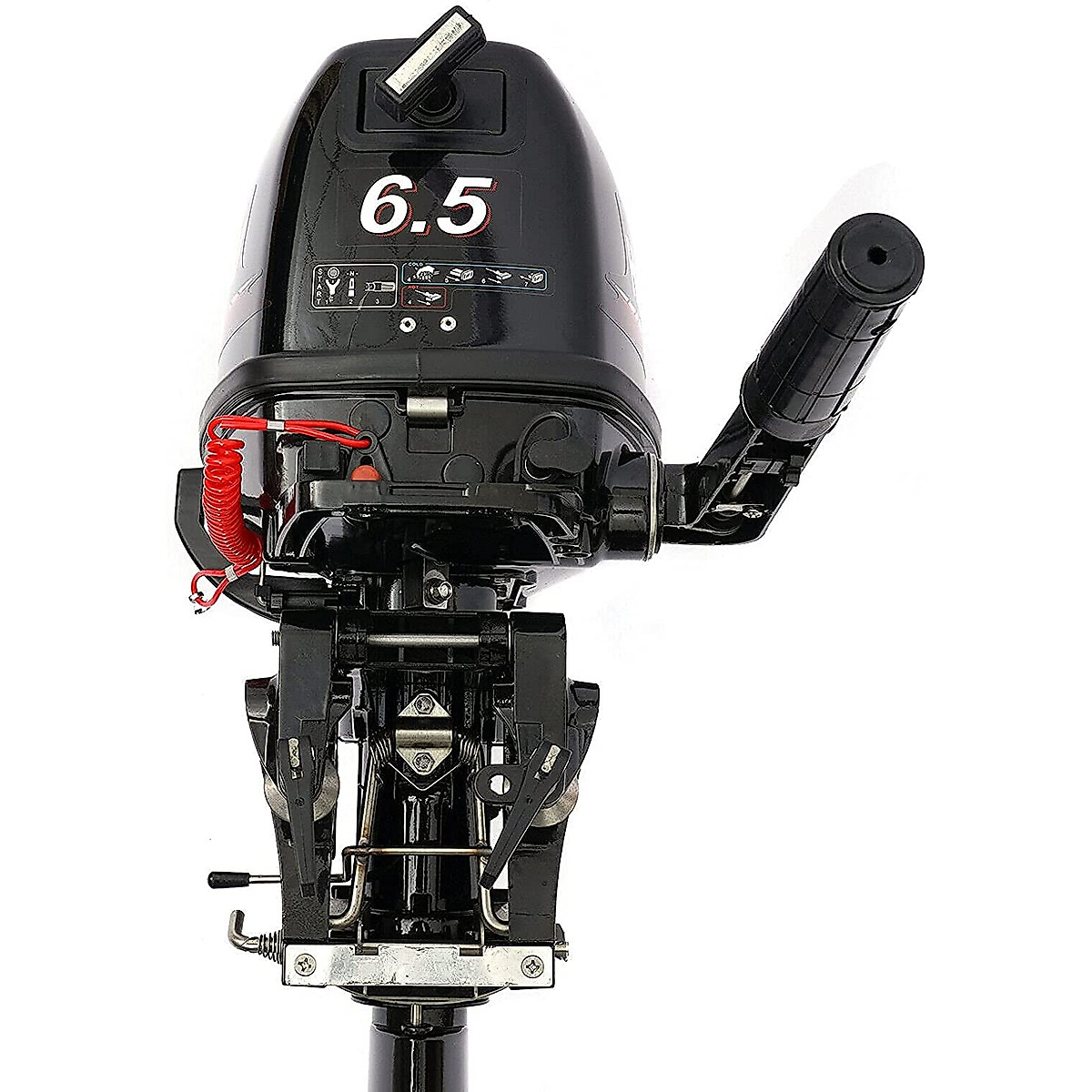 TFCFL 4-Stroke Boat Motor Heavy Duty 6.5HP Outboard Motor Boat Engine with Air Cooling System,Inflatable Fishing Boat Engine Short Shaft 123CC,5000-6000r/min