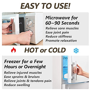 RelaxCoo Heating pad Microwavable with Washable Cover 6 * 12" Microwave Moist Heat Pad for Neck Shoulder, Cramps, Back Pain Relief, Warm Compress Rice Bean Bag Hot Pack for Muscles, Joints, Lavender