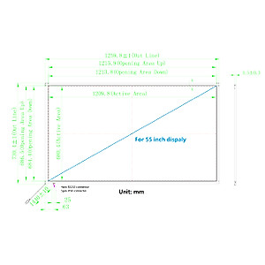 DeYoWo 55 Inch 10 Points Interactive Infrared IR Touch Screen Overlay Frame Free Driver, Design for Touch TV, Touch Monitor, Interactive White Board, Touch Kiosks and Digital Signage