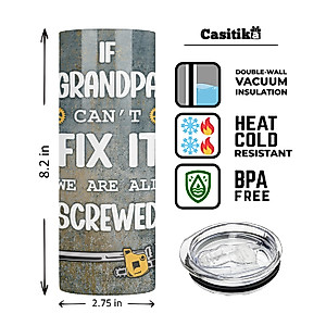 Casitika Grandpa Gifts From Grandkids. 20 Oz Grandpa Tumbler For Fathers Day. Grandfather Gift Idea For Birthday.