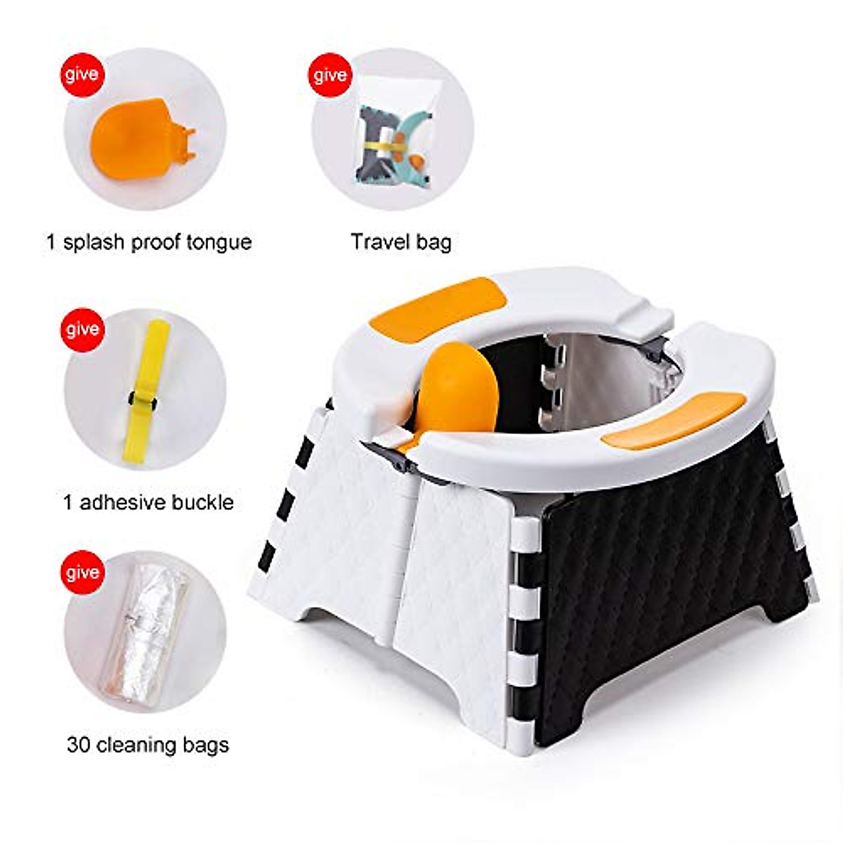 Yeking Toddler Potty seat, Portable Toddler Potty Training Seat, Travel Potty, Foldable Toilet Seat, Baby Potty Seat for Indoor and Outdoor (White)