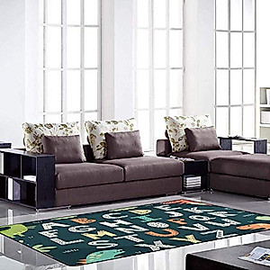 Generic Soft Rug Large Area Rugs, Dinosaur Funny Letters Comfortable Indoor Carpet, Baby Play Mat for Living Room Bedroom Nursery Home Decor Floor Mat 72 X 48 Inch…, Multi