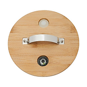 DYNAMI 5L Glass Rice Dispenser with Airtight Lid,Glass Cereal Dispenser w/Bamboo Stand and Measuring Cup,Bamboo Lid with Thermometer & Silicone Seal Ring,for Kitchen Organization Pantry Store