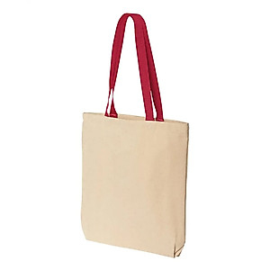 shop4ever® Custom Personalized Teacher Teach Love Inspire Rainbow Cotton Canvas Tote Reusable Shopping Bag Natural - Red 1 Pack