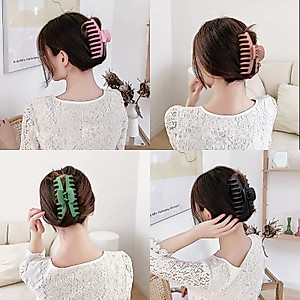 JSY Hair Clips for Women - 90's Fashion Hair Styling Accessories, Large Hair Claw Clips for Thick Hair, Long Nonslip Matte Hair Clips, Strong Hold, 4 Colors (4 Packs)