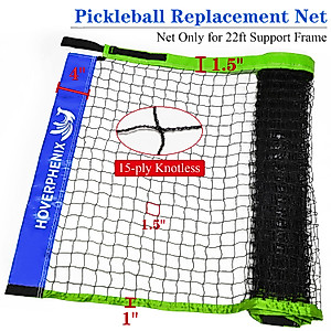 Pickle Ball Replacement Net 22ft x 3ft for Indoor and Outdoor Fits for Most Free-Standing Pickle Ball Frame Come with 4 Outdoor Pickle Balls (Net Only)
