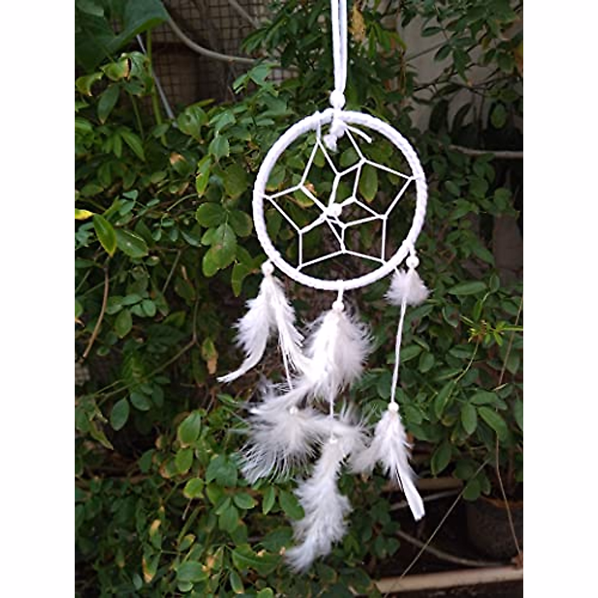 FIKIMOS Dream Catchers Wall Decor, Handmade Feather Bedroom Home Car Decor Nursery Room Hanging Decoration (3" White Ring)