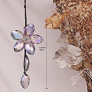 Flower Crystal Sun Catcher Chandelier Car Charm Hanging Ornament Decoration for Home Window Garden Rainbow Maker Pendant