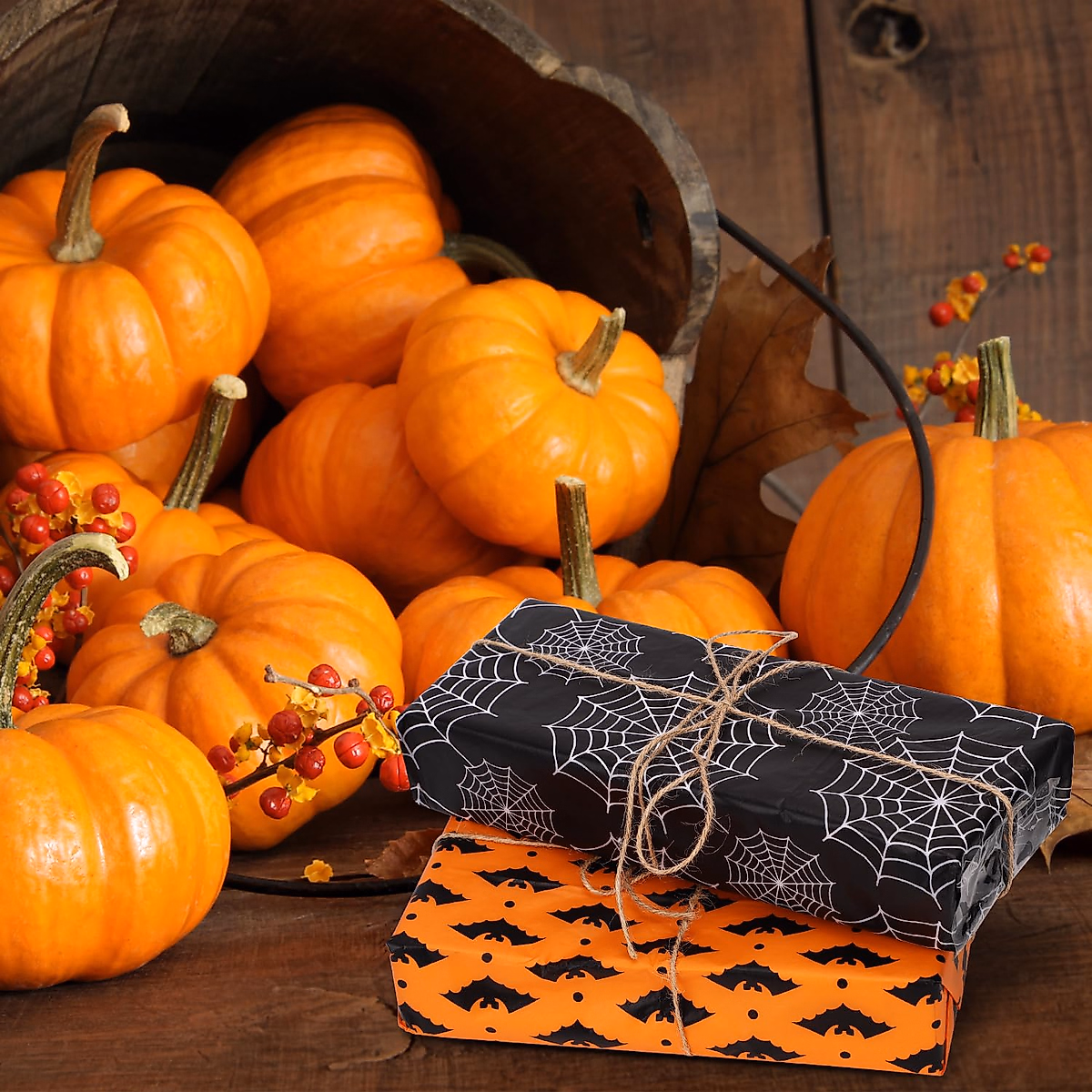 30 Sheets Halloween Packaging Tissue Papers, 5 Styles Tissue Paper Wrapping Tissue Paper Gift Wrapping Paper for Halloween Party Gift Decorations