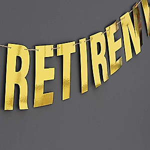 Happy Retirement Banner - Gold Banner - Retirement Decorations - Party Decorations - Retirement Party - Retirement - Celebrations - Funny Banner - Party Supplies - Celebrate Retirement