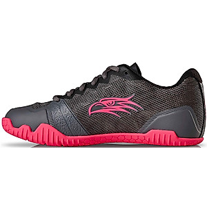 Salming Women's Hawk Squash/Handball Indoor Sports Shoes, Gunmetal/Pink, 9
