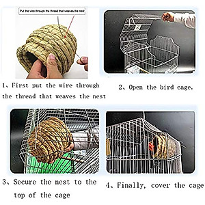 2Pcs Birdcage Straw, Lucky Interests Natural Fiber Simulation Birdhouse, Resting Breeding Place for Birds, Handmade Birds Nest Straw Bird, Hideaway from Predators, Provides Shelter from Cold Weather