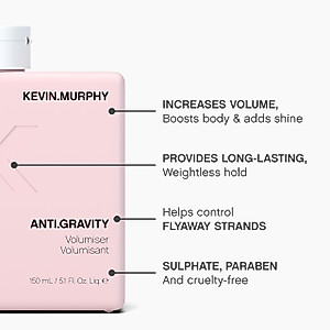 KEVIN.MURPHY ANTI.GRAVITY - Volumising & Texturising Lotion - For All Hair Types - Hair Volume & Shine - Hair Texture & Shine - Less Flyaways - Sulphate & Paraben Free Hair Care - 150 mL / 5.1 fl oz