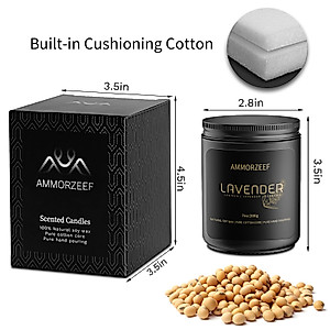 AMMORZEEF Lavender Scented Candles for Home Soy Floral Candles for Men Extra Strong Scented Candles for Women 7 Oz Long Lasting Aromatherapy Candles - Burning Time 50h