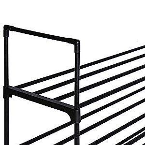 Function Home 4 Tier Free Standing Shoe Rack, Space Saving Shoes Storage Stand, Shoe Organizer Shelf for Bedroom, Entryway and Hallway in Black