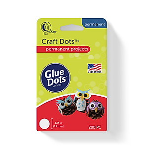 Glue Dots, Clear, Double-Sided Craft Dots, 1/2, Roll of 200 (08165E)
