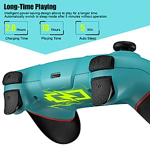 Diswoe Controller for Switch, Bluetooth Controller for Switch/Switch Lite, Wireless Controller with Turbo, Gyro Axis, Dual Shock and Motion Control, Easy and Long Game