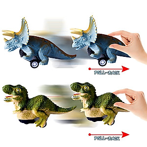 CYURMJUN Dinosaurs Eggs Toys for Kids, Eggs Filler Dinosaur Pull Back Cars Toy, Dino Vehicles Toys for Boys Girls Birthday Gifts(6Pack)