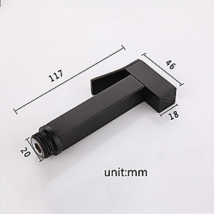 Black Handheld Bidet Sprayer for Toilet, Wall Mounted Toilet Bidet Sprayer Kit Brass Single Cold Water Bathroom Cloth Diaper Sprayer Set for Personal Hygiene,Stainless Steel Hose (Color : Stainless S