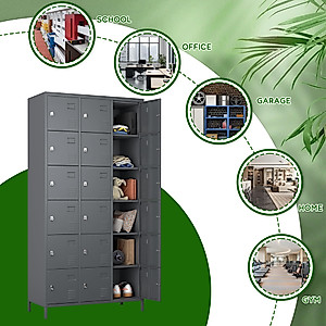 SUXXAN 18 Doors Metal Lockers for Employees for Offices School Gyms Home,Assembly Required,Dark Gray